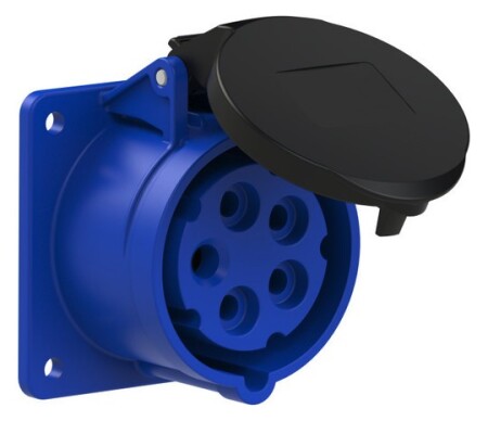 IP44 Female Receptacle - 530R9 - Flange Mount Receptacle - Globetron ...