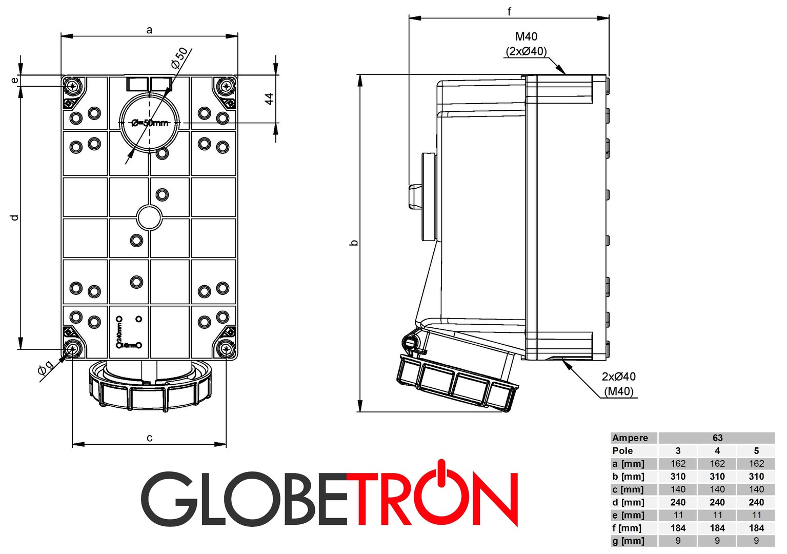 IP67 Female Interlocked Receptacle - 460MI5W - Mechanical Interlocks ...