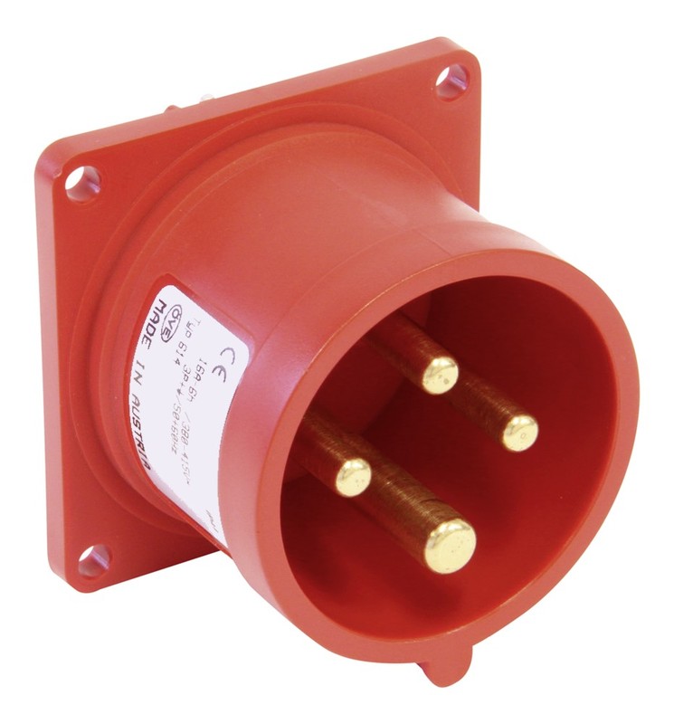 IP44 Male Inlet - 420B7 - Flange Mount Inlet - Globetron Controls Corp.